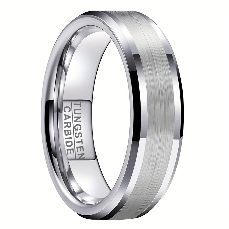 Minimalist Band Ring Made Tungsten Steel Plated Suitable Men - Temu ...