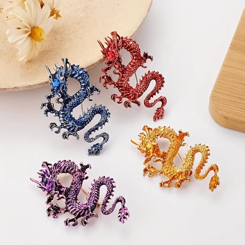 Twelve Zodiac Dragon Brooch Men Fashion Retro Metal Temu United Emirates