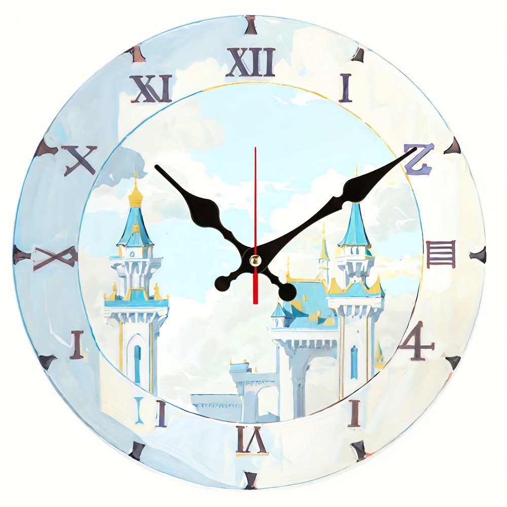 Wall Clock Castle Theme For Home Kitchen Wall Clock Battery - Temu New ...