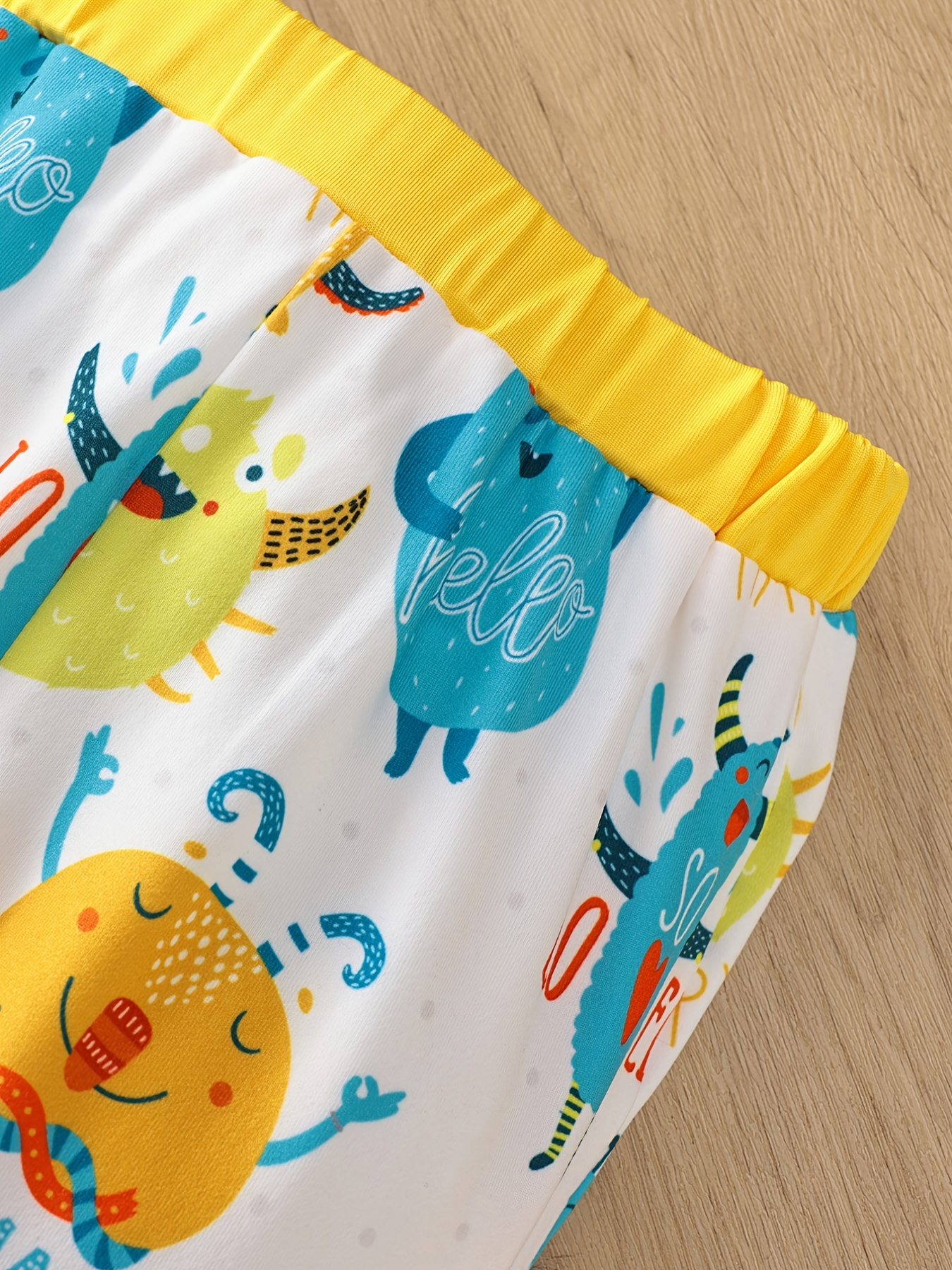 Baby Cute Cartoon Little Monster Letter Print Graphic Set - Temu Australia