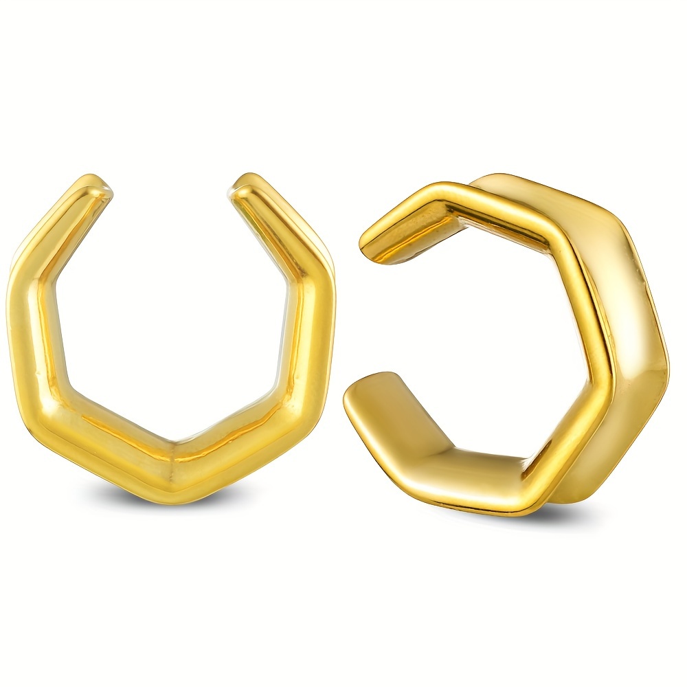 Hexagon Shape Ear Plugs Expander Gauges Stainless Steel Ear - Temu ...