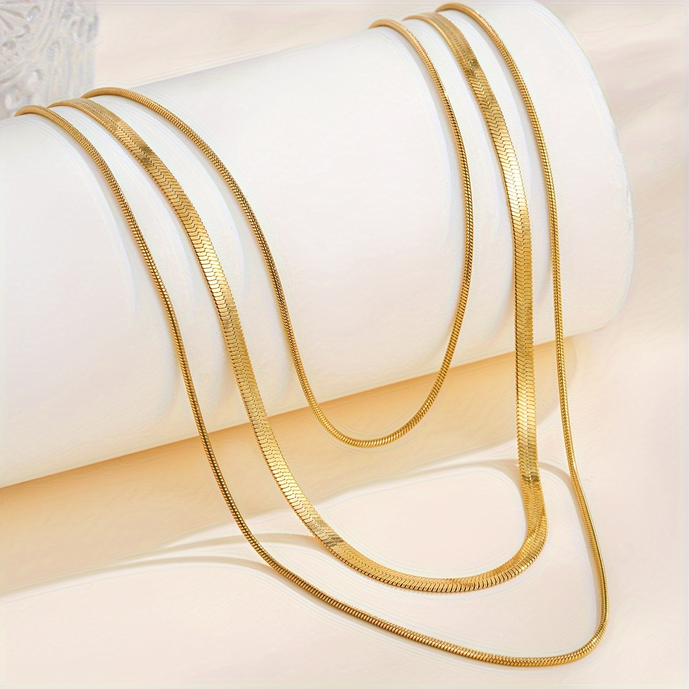 Golden Blade Flat Chain Necklace Fashion Stainless Steel - Temu United ...