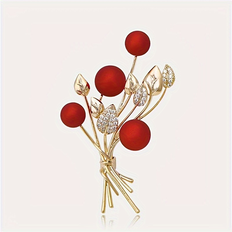 Red Golden Artificial Diamond Shining Fortune Tree Brooch - Temu United ...