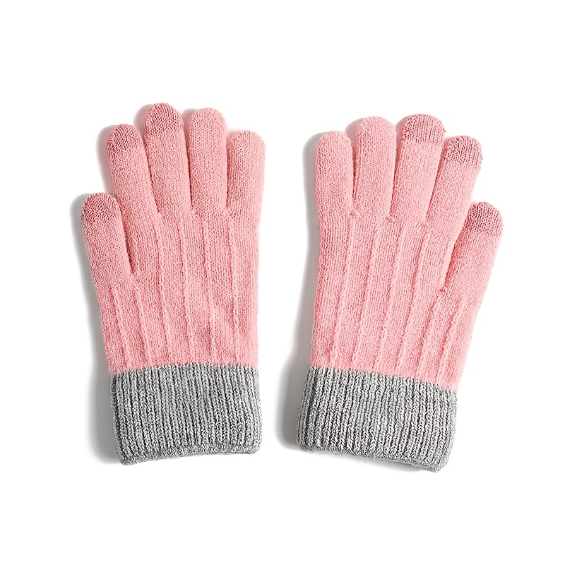 1pair Warm Knitted Mittens For Men And Women Soft Cold Weather ...