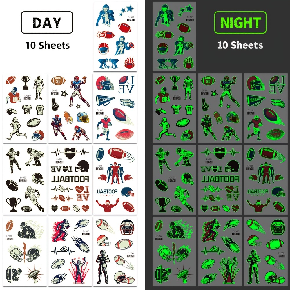 Football Rugby Luminous Temporary Stickers Boys Girls Glow - Temu ...