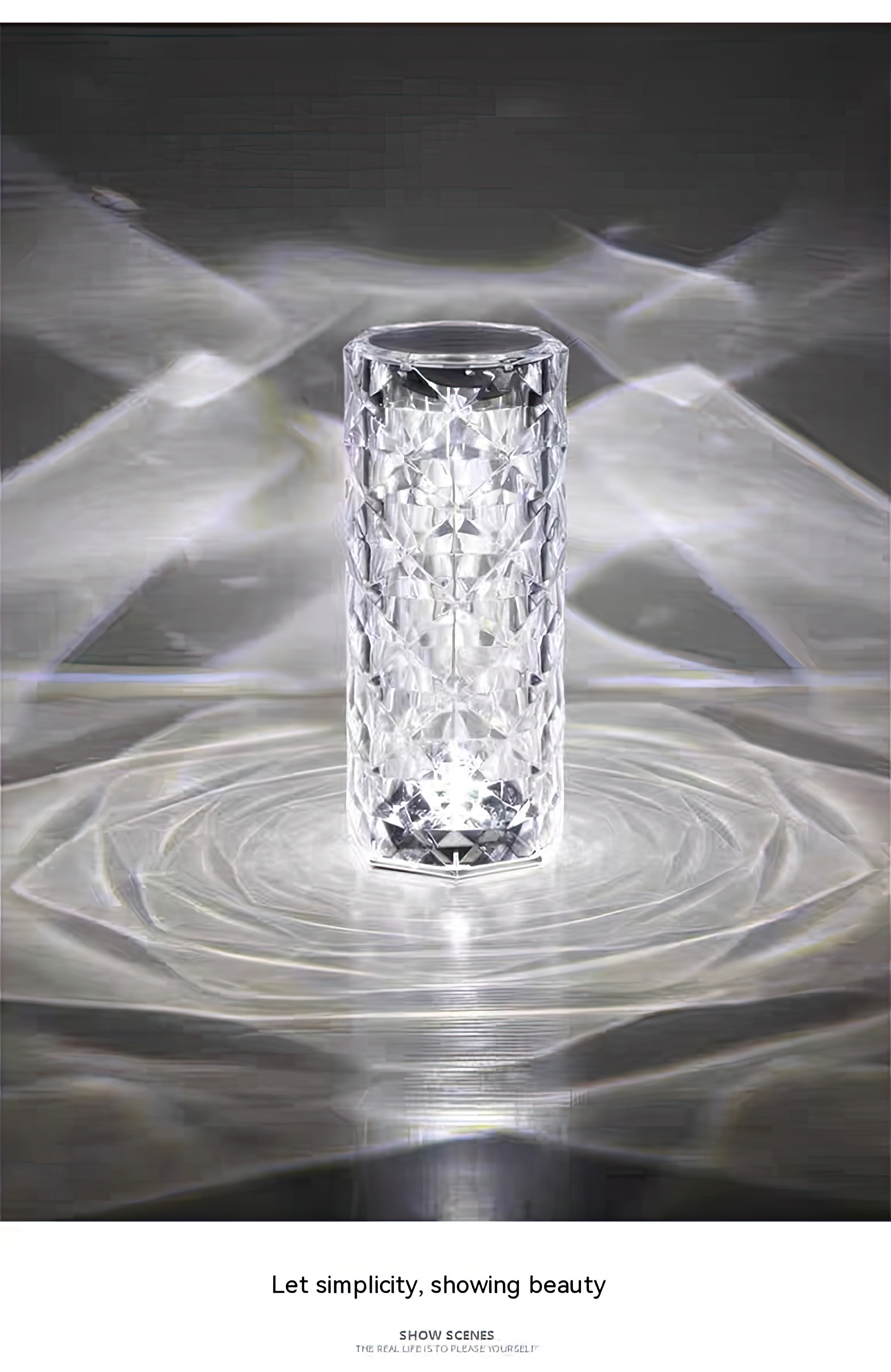 Crystal Rose Atmosphere Table Lamp Three color Light Touch - Temu Portugal