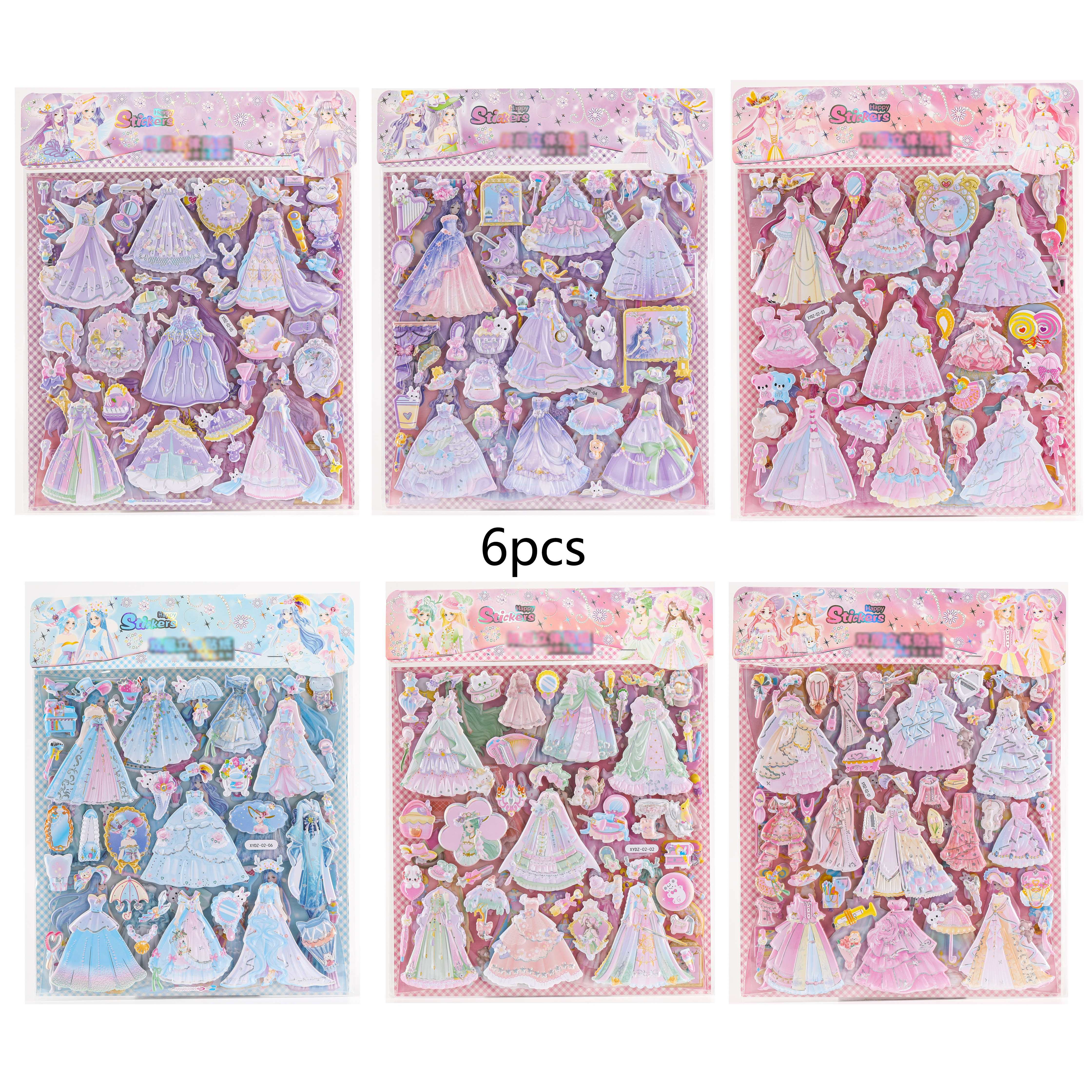 Girl Cartoon Dress Beauty Cute Princess 3d Dress Stickers - Temu United ...