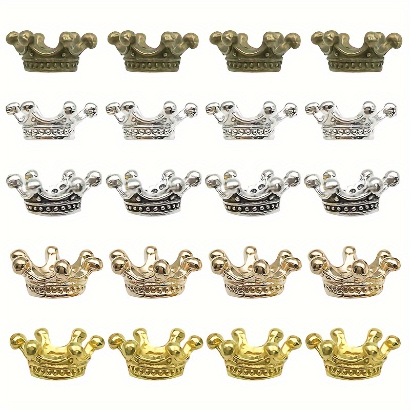 Random Zinc Alloy Vintage Mini Crown Charms Hole Spacer - Temu Australia
