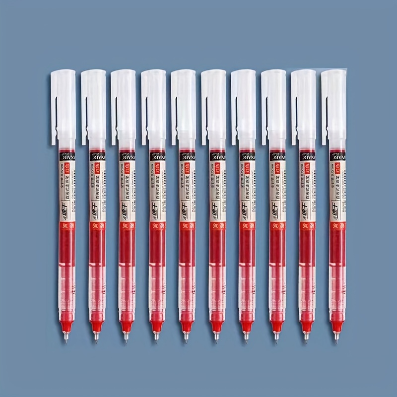 10pcs Straight Liquid Ballpoint Pen Quick Drying Student Pen Creative ...