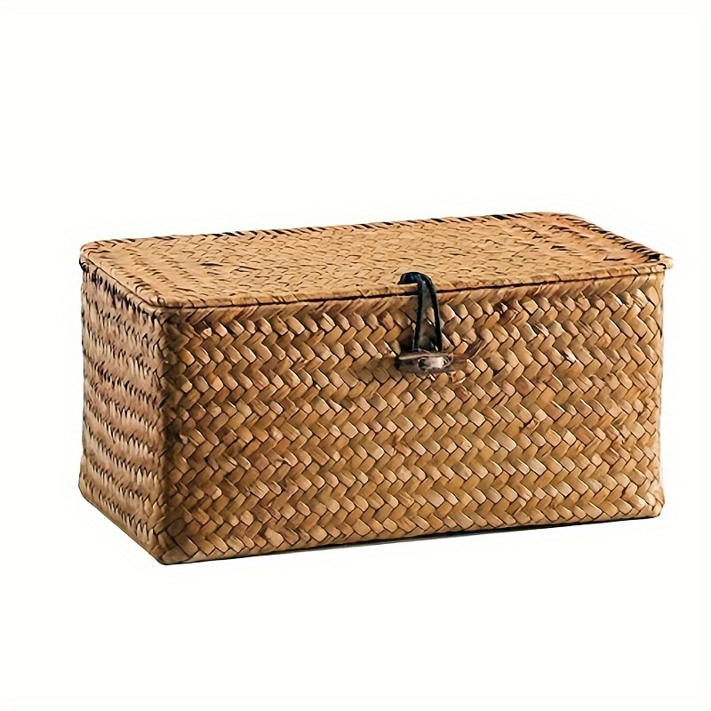 Wicker Storage Basket Rattan Woven Storage Box Laundry - Temu Portugal