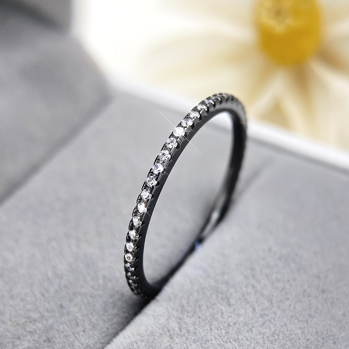 925 Sterling Silver Band Ring Paved Shining Zirconia - Temu United Kingdom