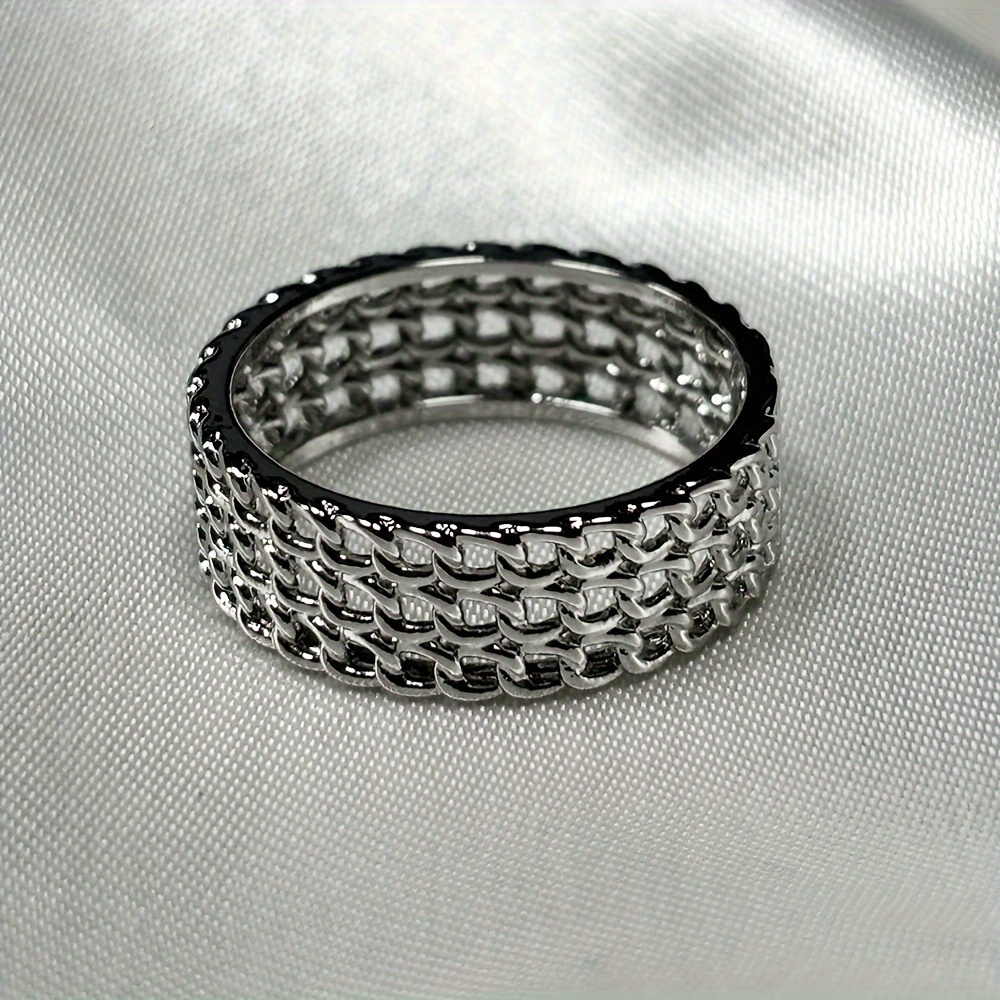 Creative Retro Love Interwoven Stainless Steel Ring Cool - Temu United ...