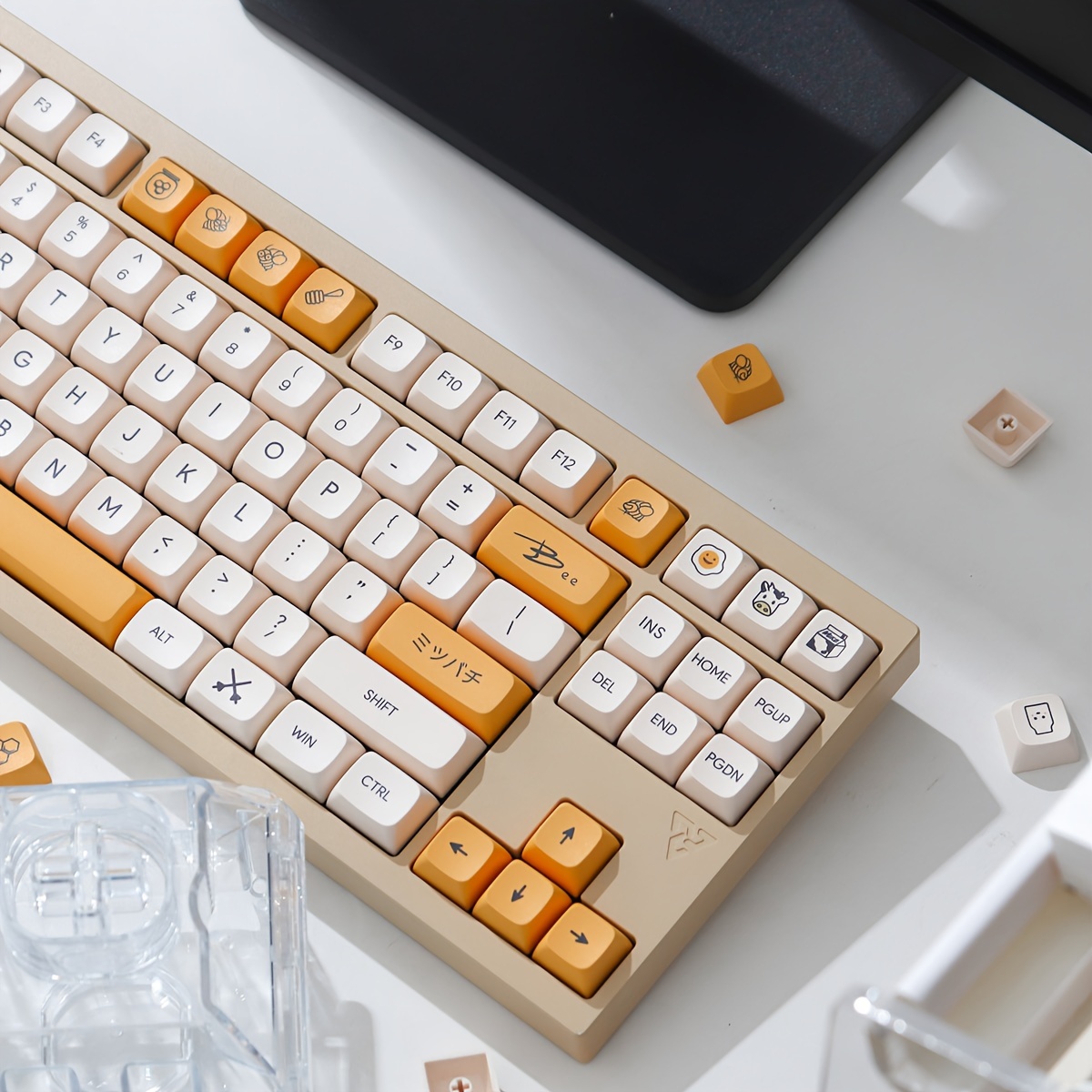 140 Keys Honey Milk Keycap Pbt Dye sublimation Xda Height - Temu