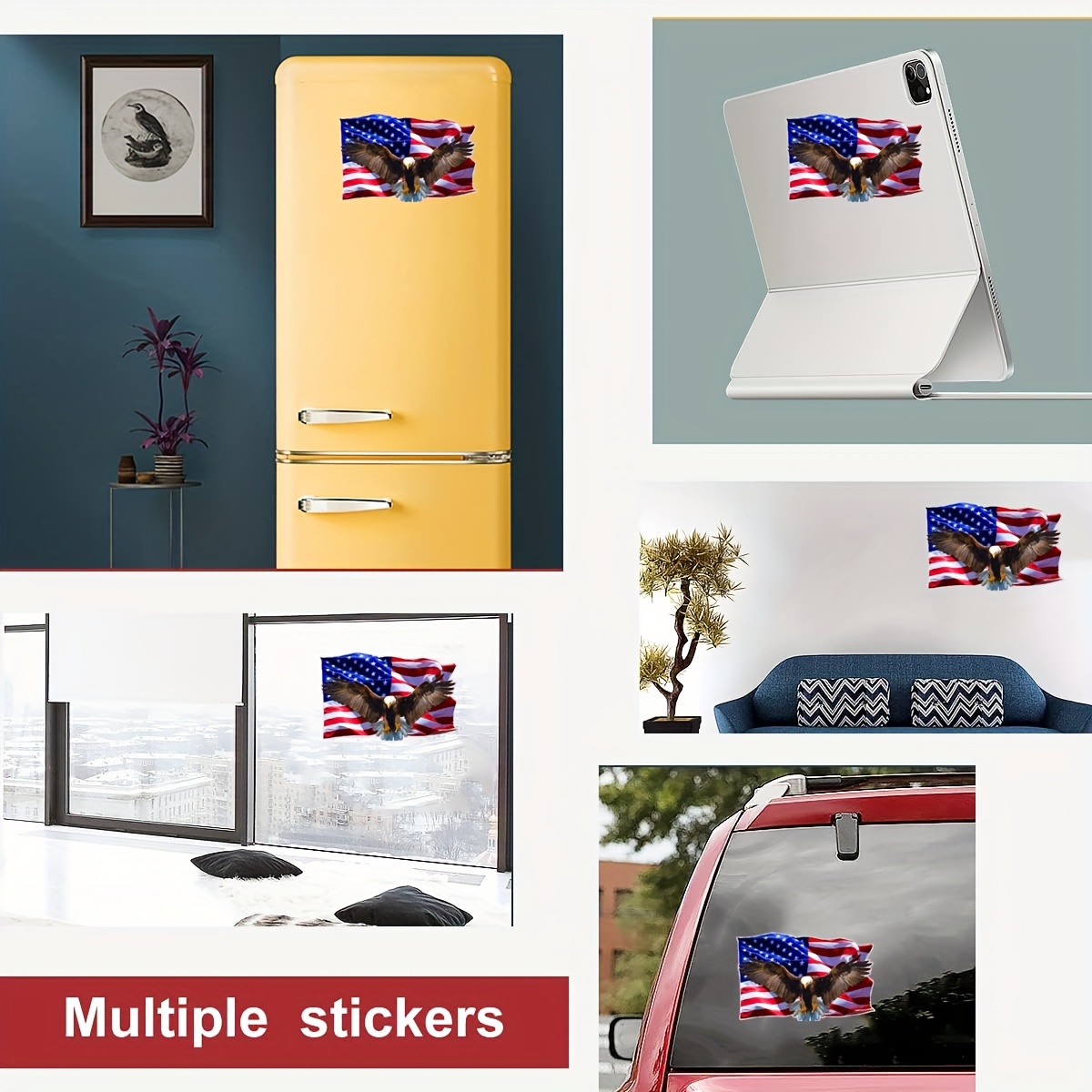 American Flag Stickers Car Bald Sticker Paper - Temu