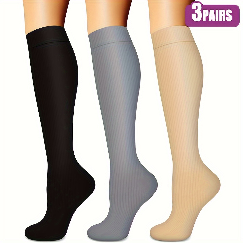 Compression Socks Women Men 15 20 Mmhg Knee High Compression - Temu Canada