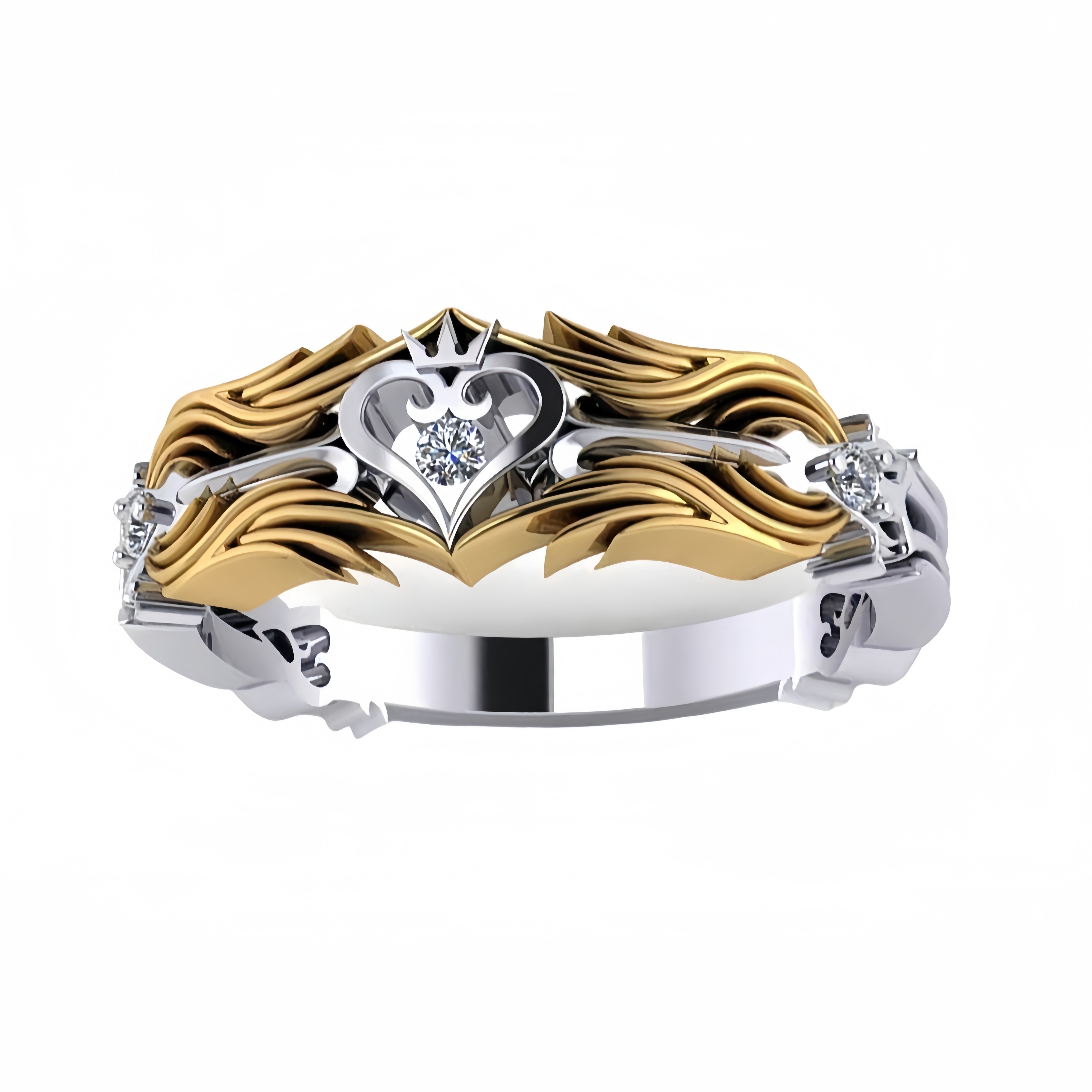 King's Heart Ring Two color Fashion Popular Finger Ring - Temu United ...