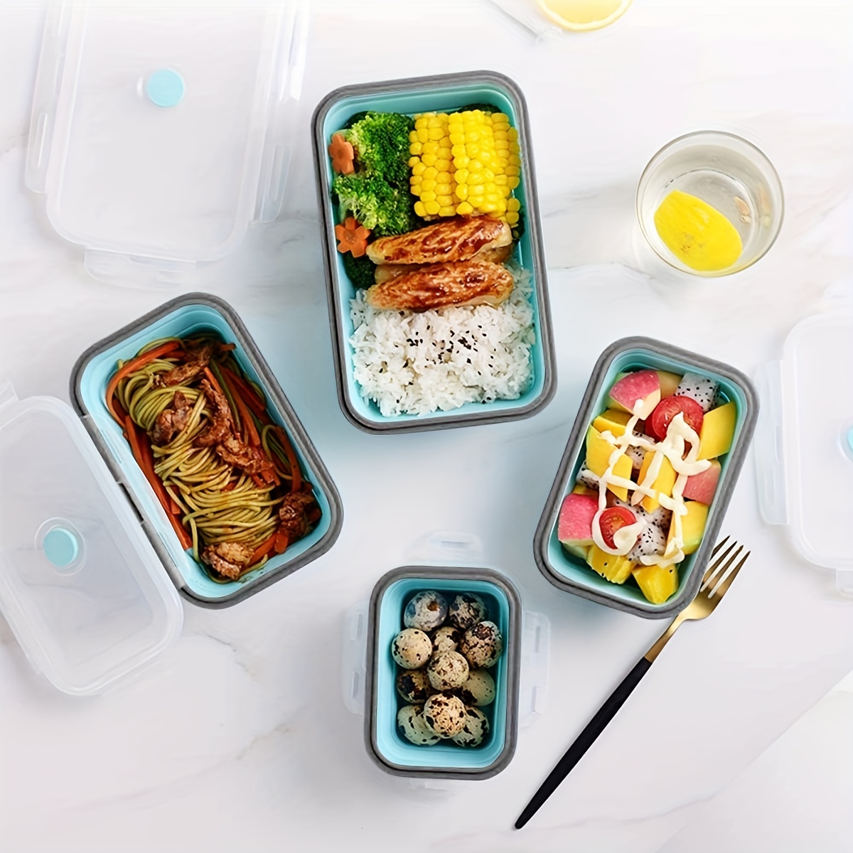 Collapsible Food Storage Containers Lids Silicone Lunch Box - Temu