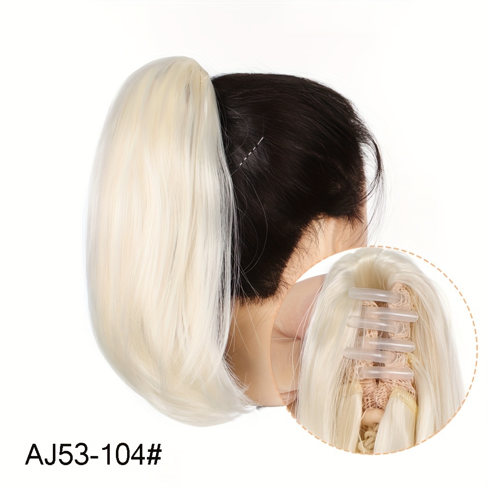 Synthetic Short Straight Ponytail Small Claw Clip In Hair - Temu Australia