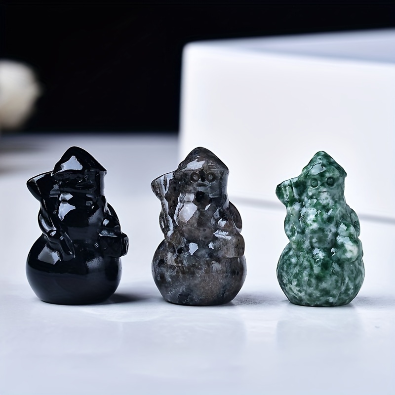 Crystal Carving Snow Man Broom Snowman Christmas Gift - Temu Canada