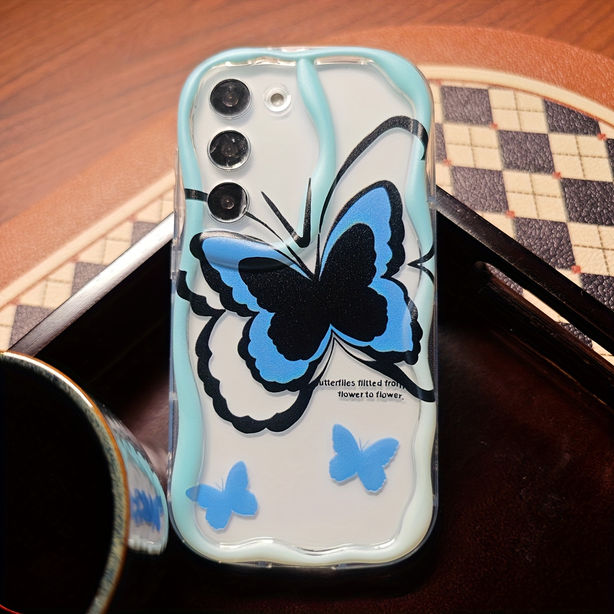 A Cute Fresh Blue Black Butterfly A Wave inspired Cartoon - Temu South ...