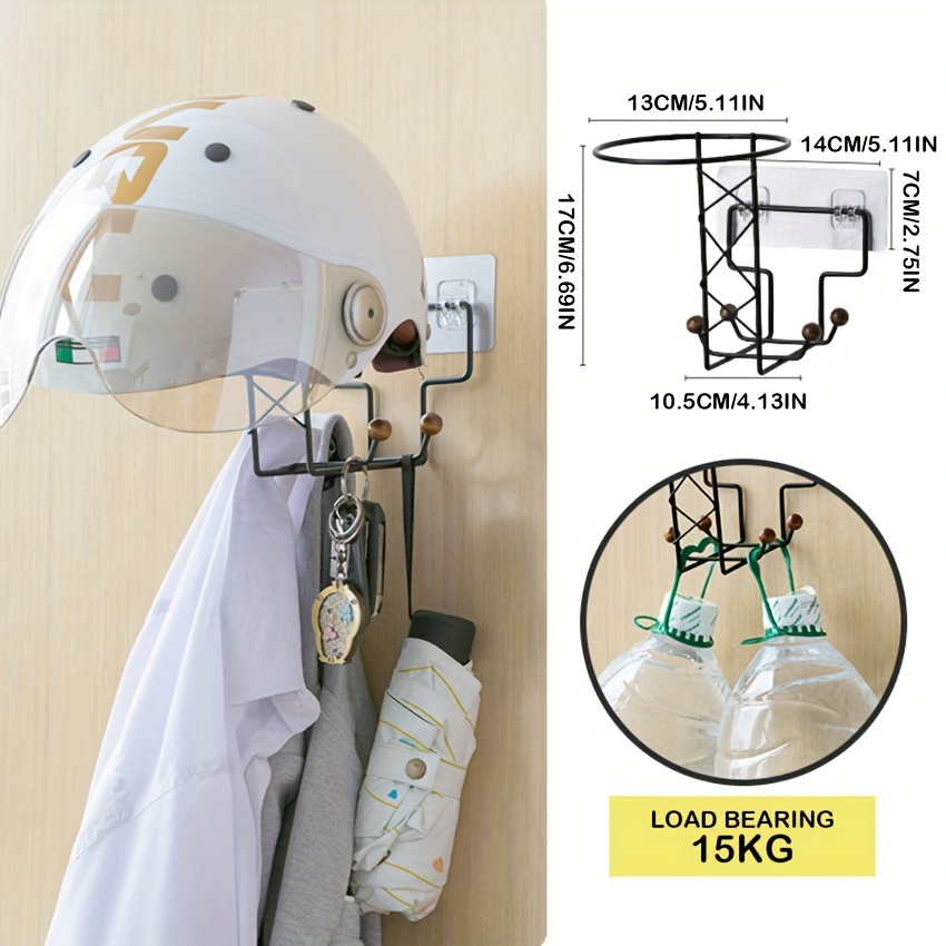 多目的オートバイヘルメットハットホルダーフック1セット フック5個 釘なし 釘なし ティブフック 多機能フック Temu Japan