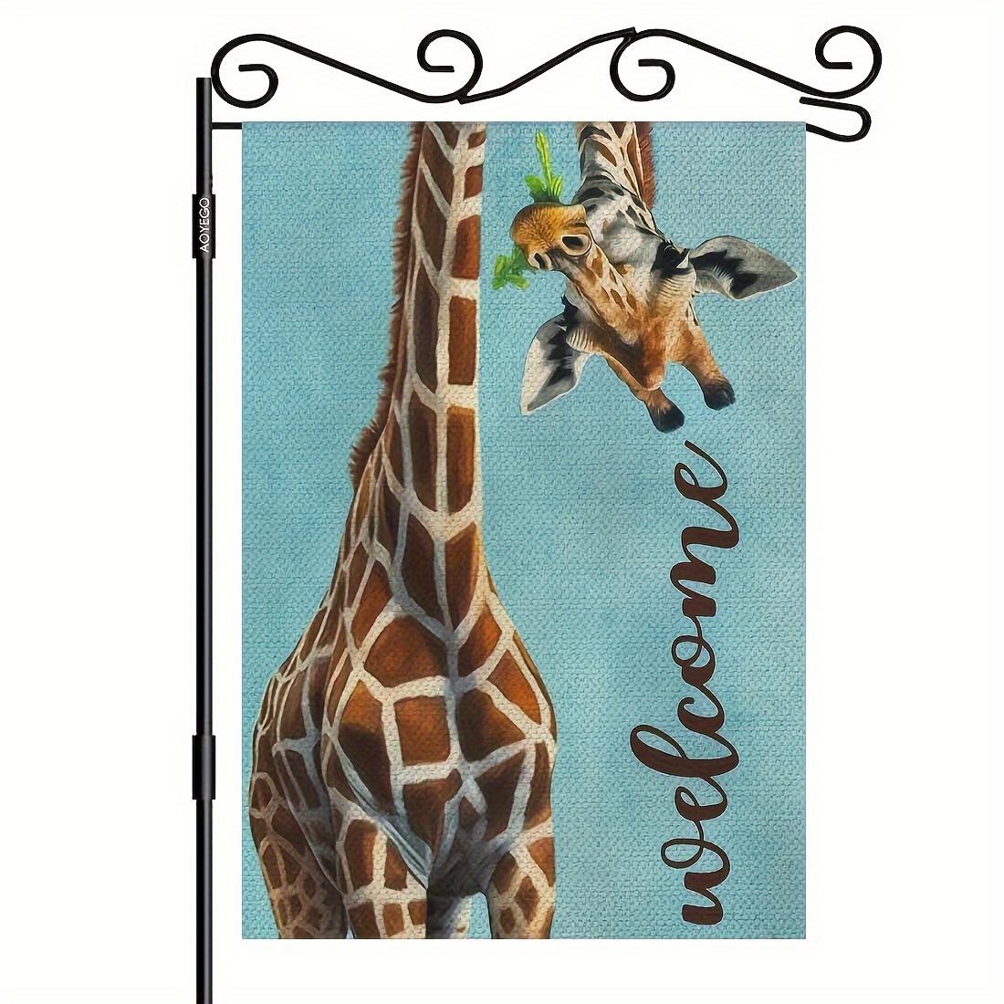 Funny Giraffe Welcome Burlap Garden Flag Double Sided - Temu Australia