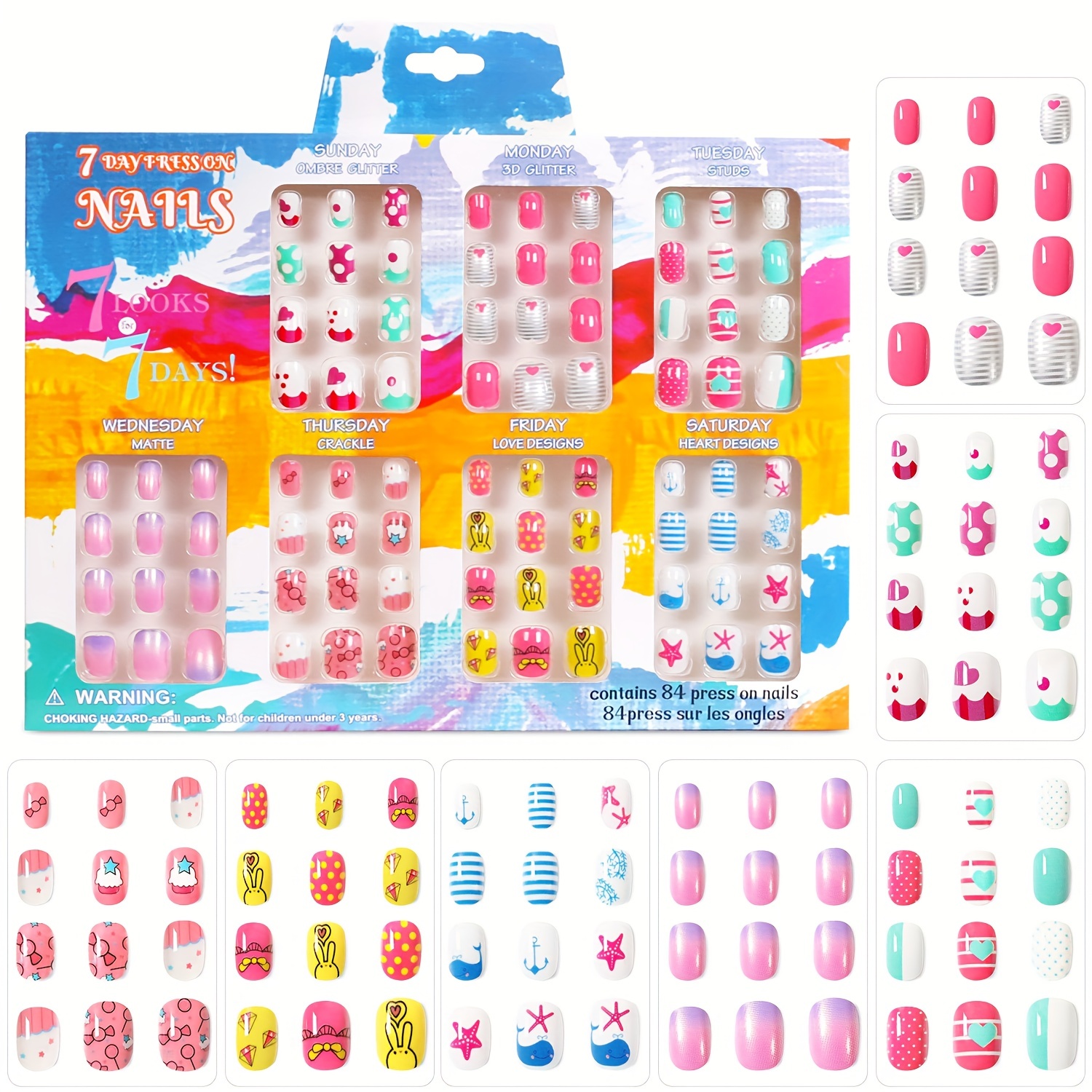 Press On Nails Acrylic Fake Nails Full Cover Glitter Cute - Temu Australia