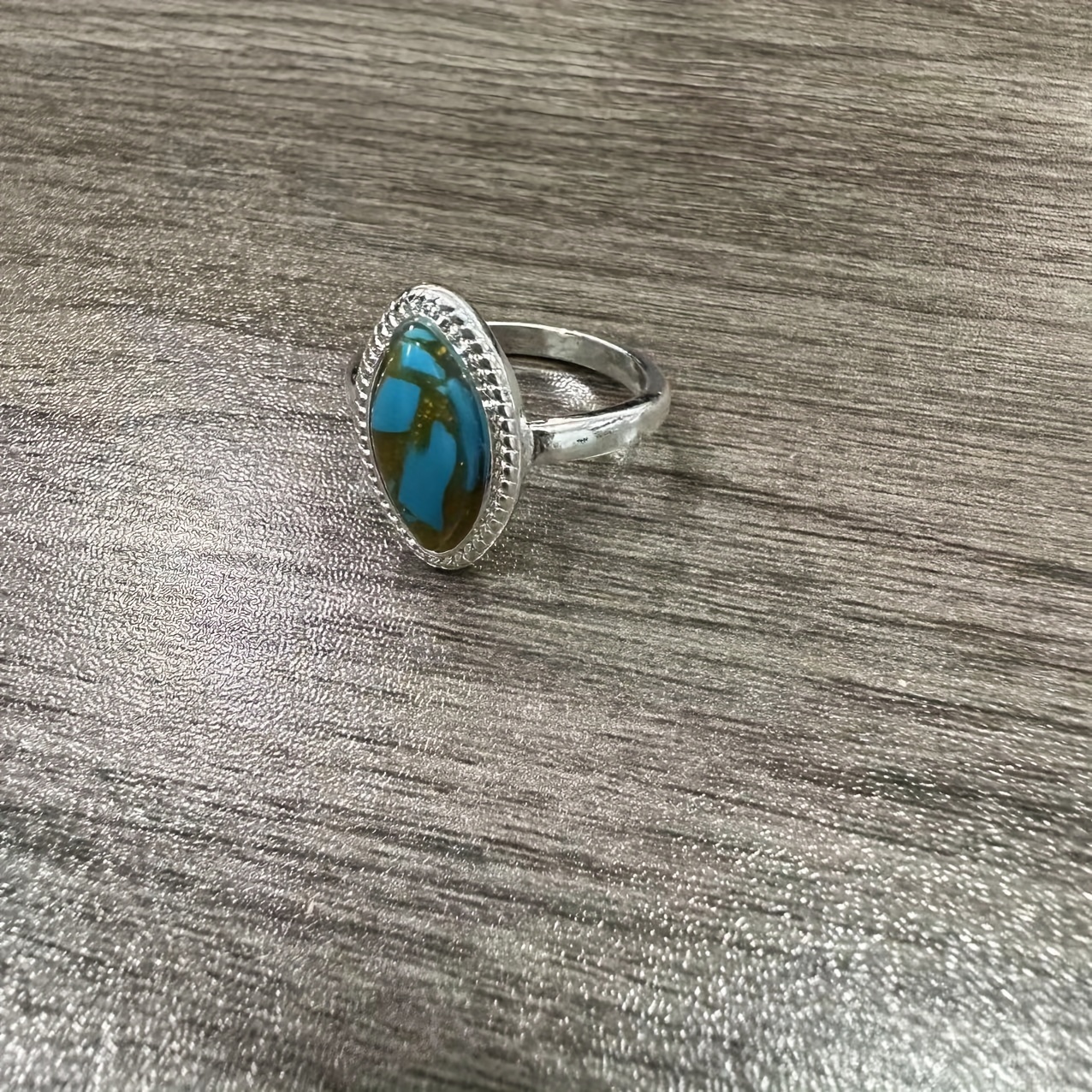 Bohemian Style Exquisite And Simple Inlaid Synthetic Turquoise Ring ...