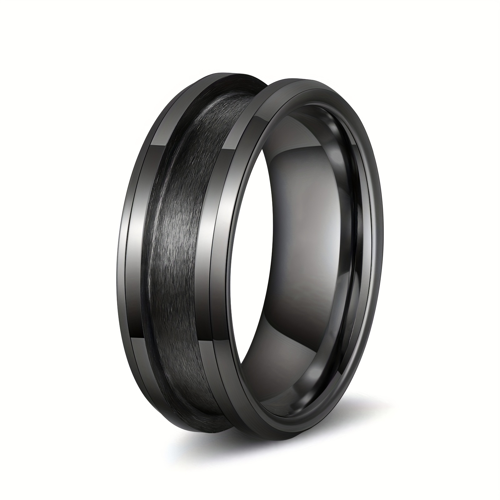 Single Grooved Tungsten Steel Ring Wedding Jewelry - Temu United Kingdom