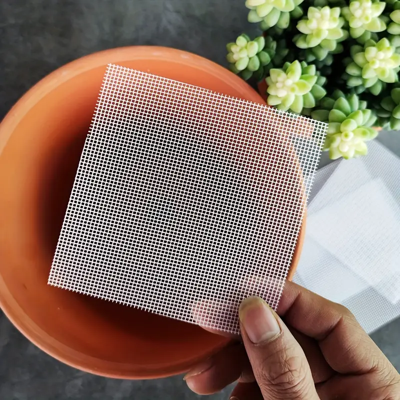 20個50個 4インチ植木鉢穴メッ ド、プラスチックメッシュスクリーン盆栽ポット底排水穴 マットメッシュ、植物多肉植物ポット ー排水メッシュ