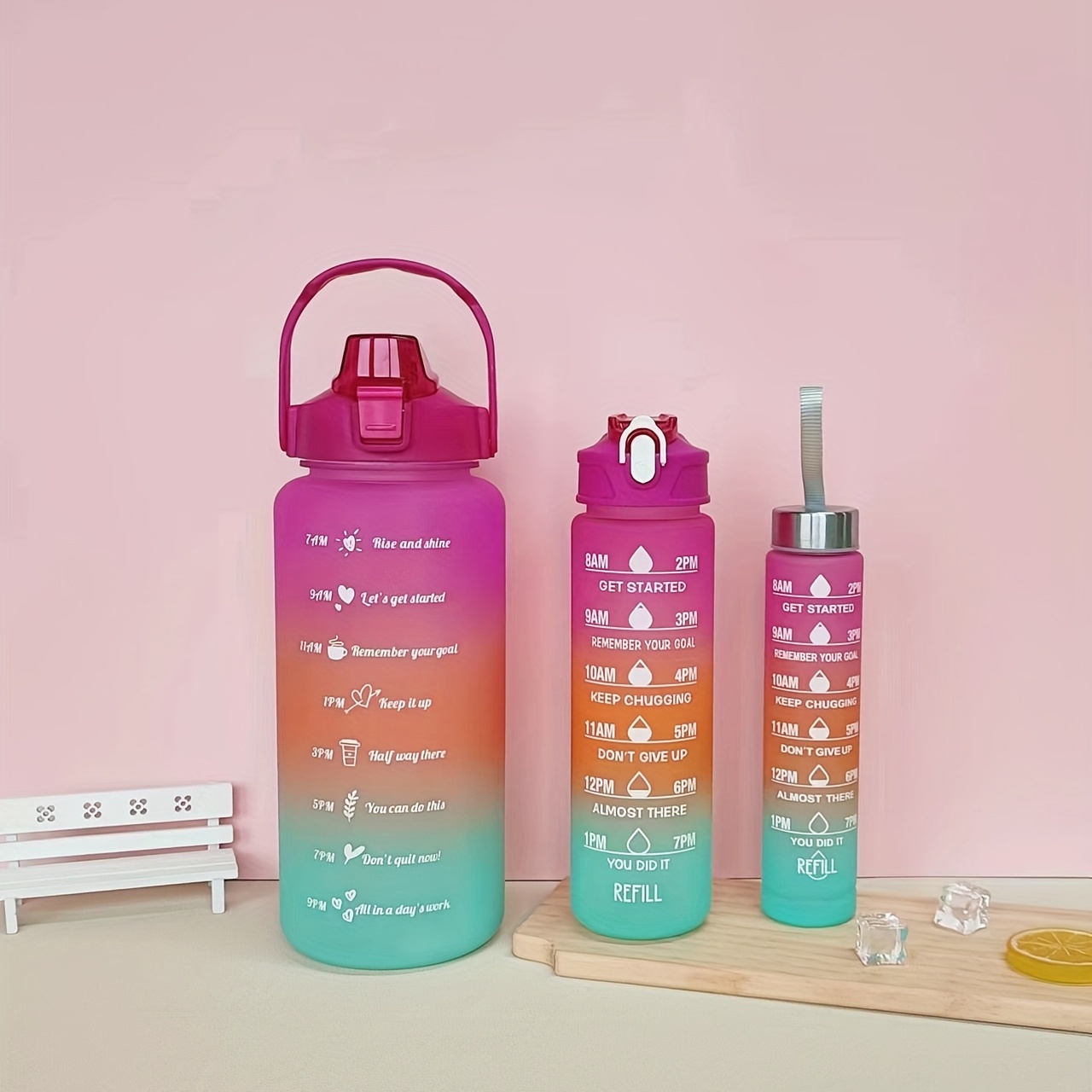 3 in 1 + Gradient Large Water Family Bottle Set Christmas - Temu United ...