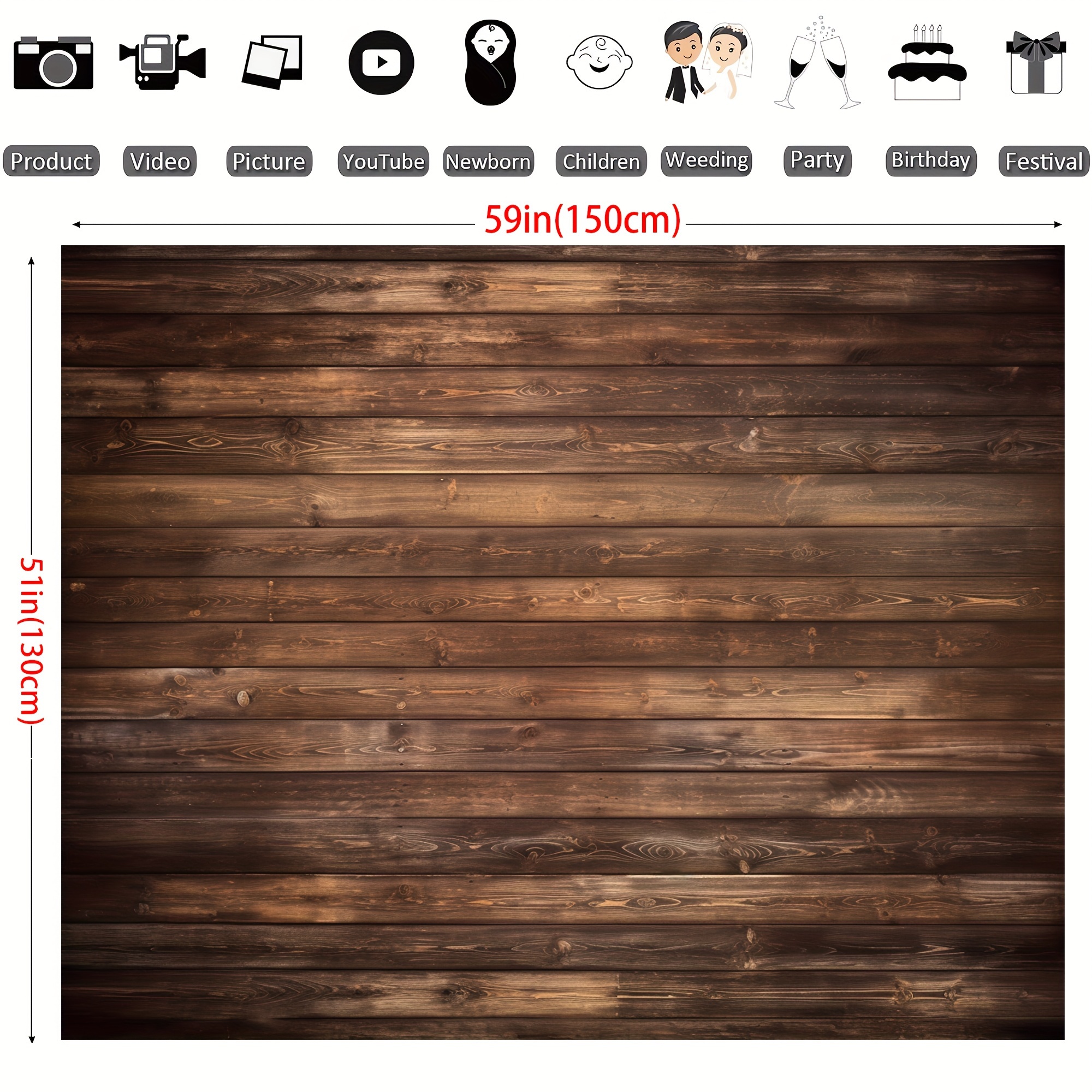 Brown Wood Backdrop Photographers Retro Wood Wall Background Cloth ...
