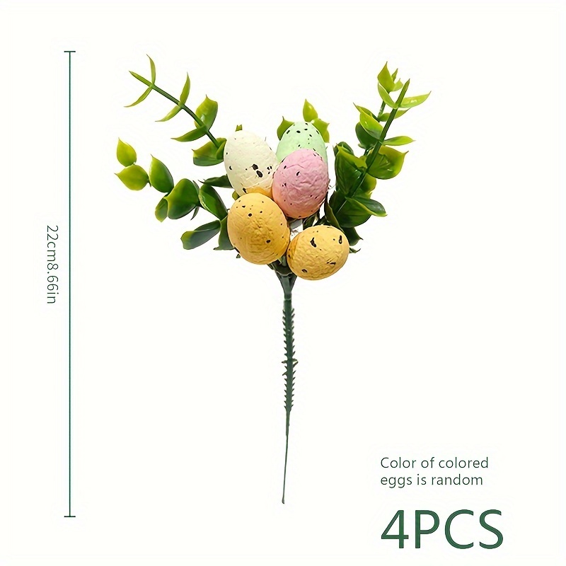 2 3 4 6pcs Easter Egg Flower Picks Easter Tree Branch With Colorful ...