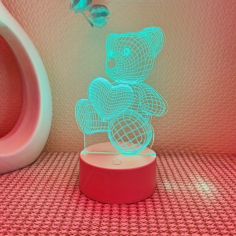 Love Heart Bear Three dimensional Night Light Battery Box - Temu Australia