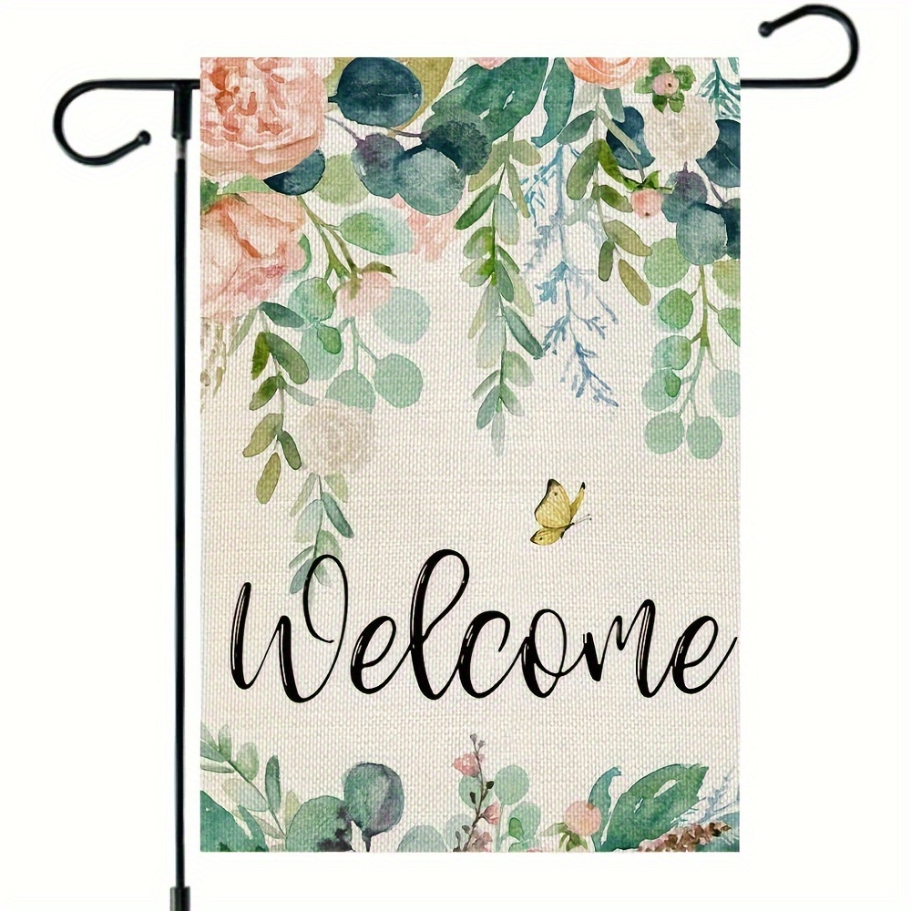 Spring Garden Flag Floral Double Sided Outside Welcome - Temu Australia