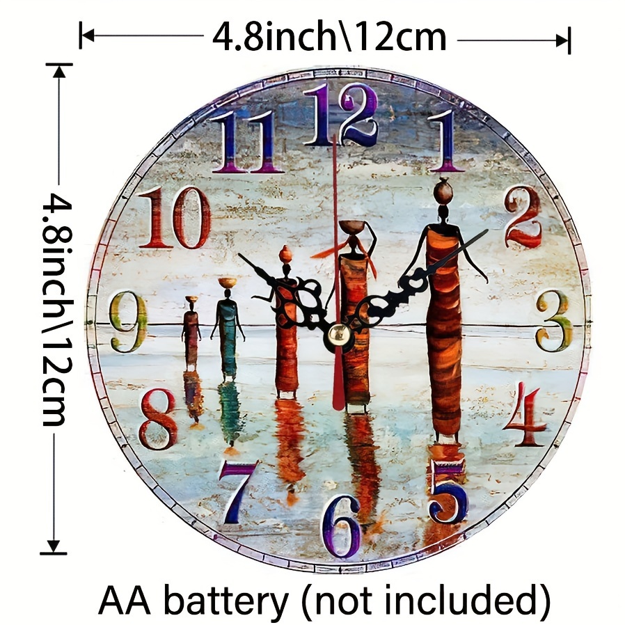 Vintage Bohemian Wall Clock Silent Non ticking Home Kitchen - Temu Canada