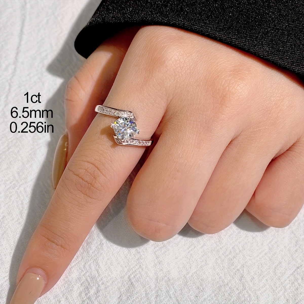 1ct Moissanite Versprechen Ring 925 Sterling Silber - Temu Germany