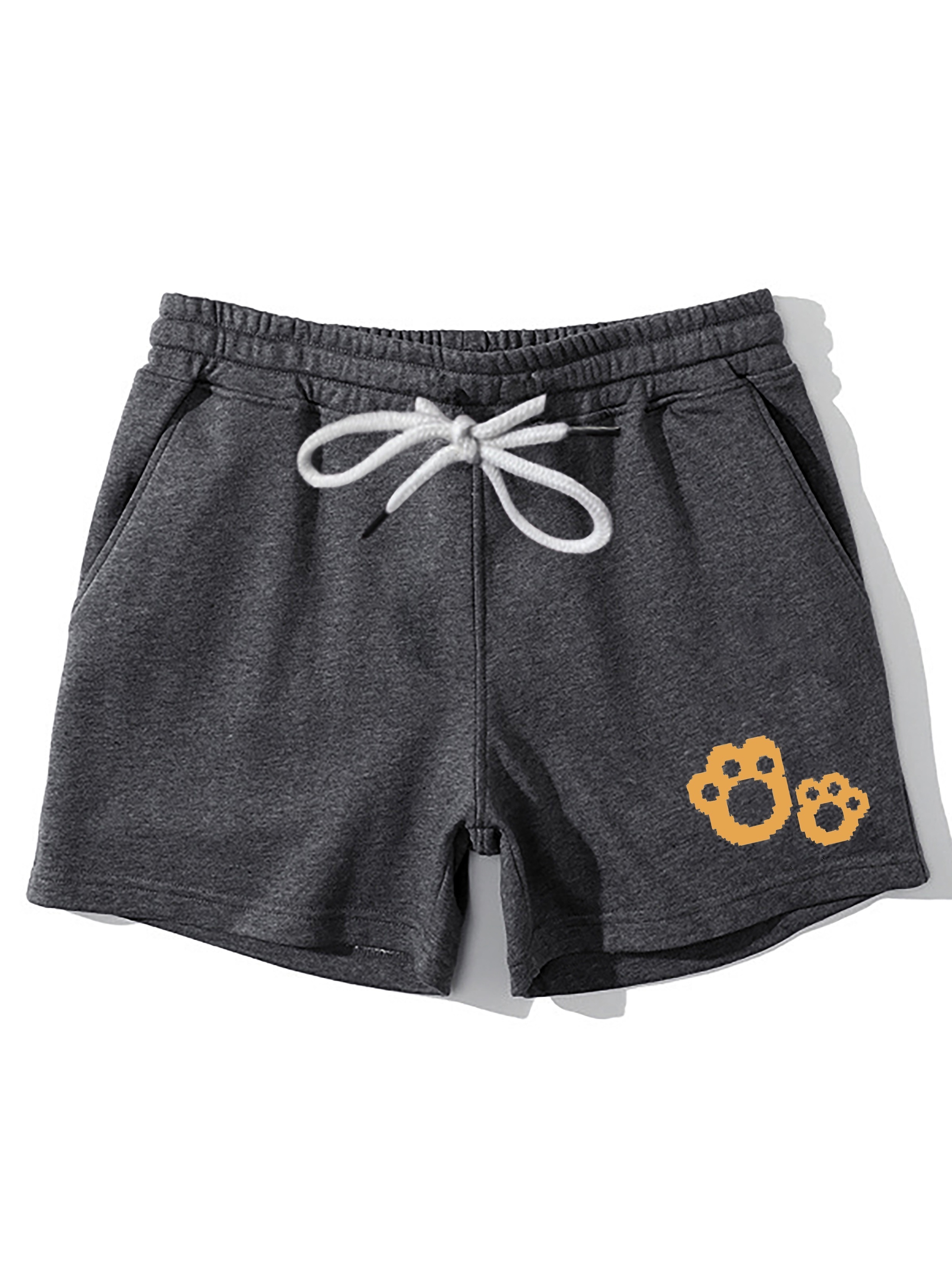 Men's Streetwear Shorts Cute Paw Graphic Print Drawstring - Temu New ...
