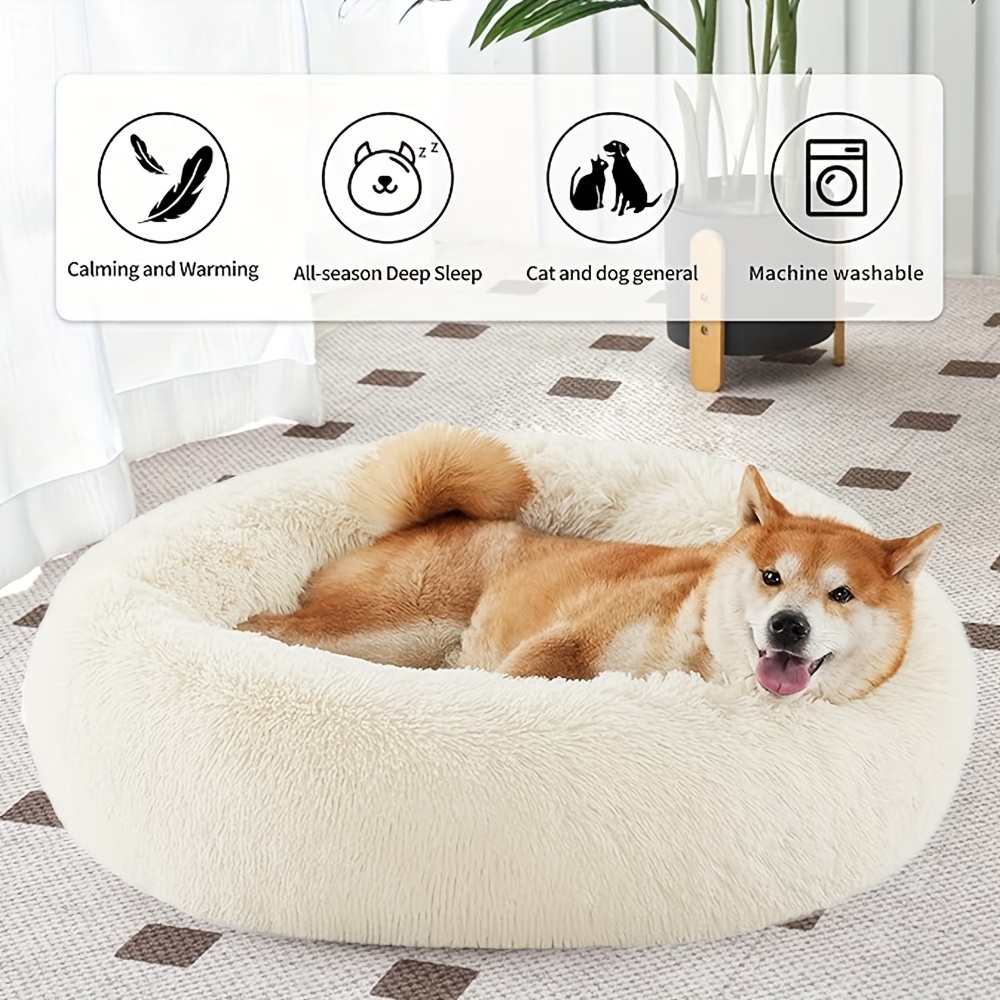 Four Seasons Universal Plush Donut Round Dog Bed Non - Temu Canada