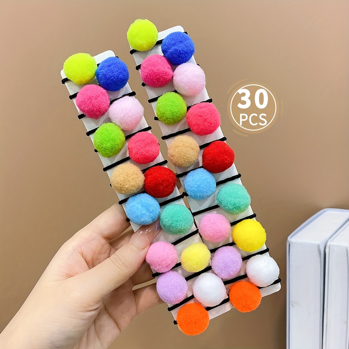 Girls Colorful Sweet Cute Ball Hair Bands Hair Ties Sets - Temu Australia