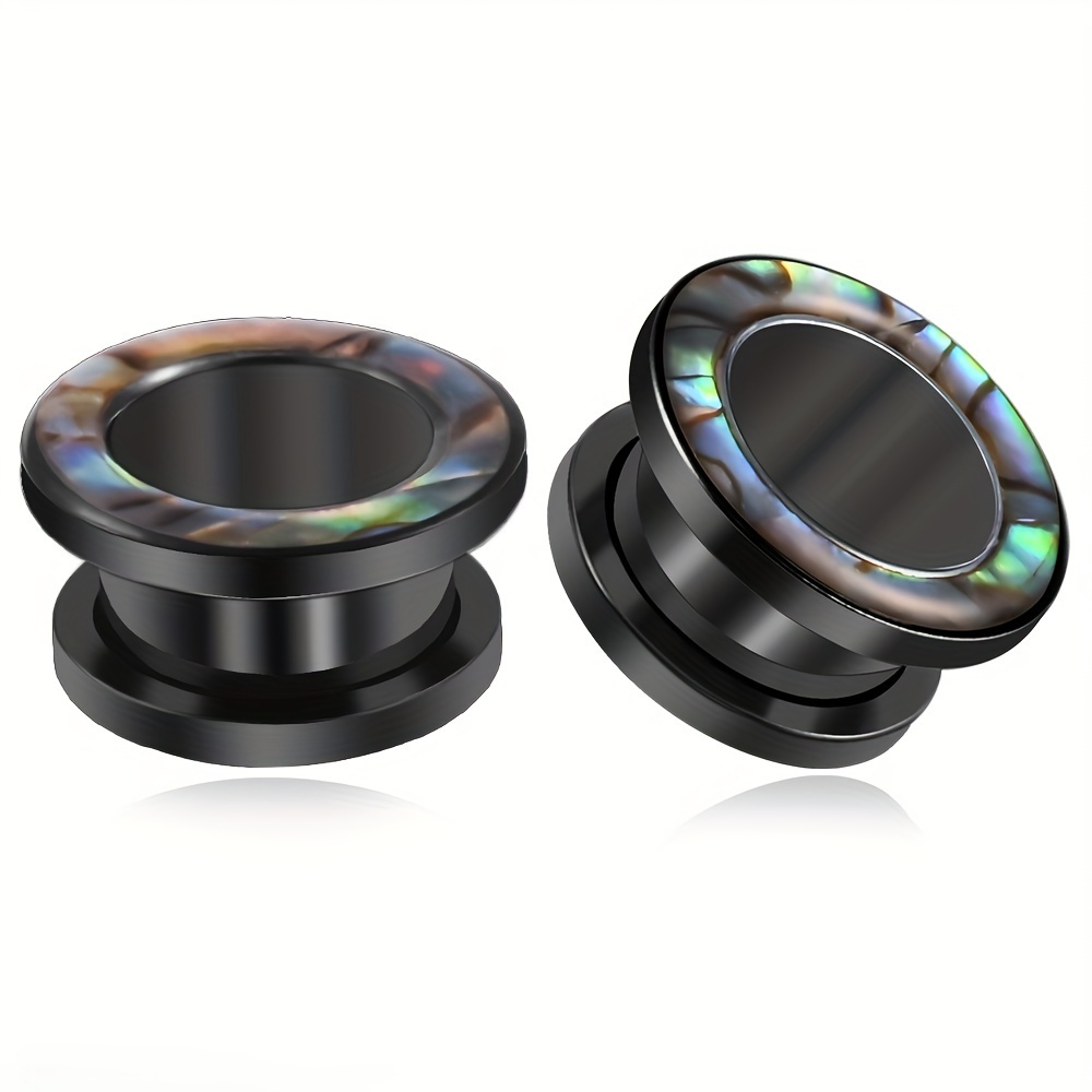 Shell Pattern Hollow Ear Tunnels Stainless Steel Screw Fit - Temu ...