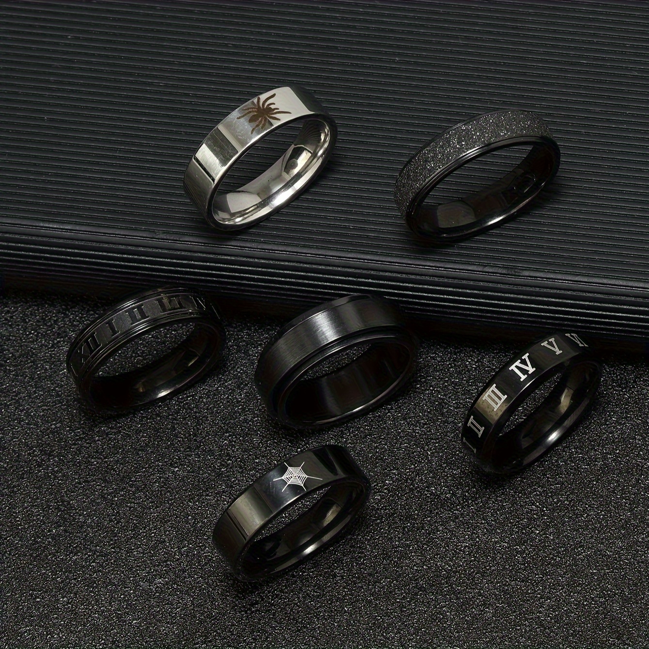 Stylish 316 Stainless Steel Men's Rings Classic Roman - Temu United Kingdom