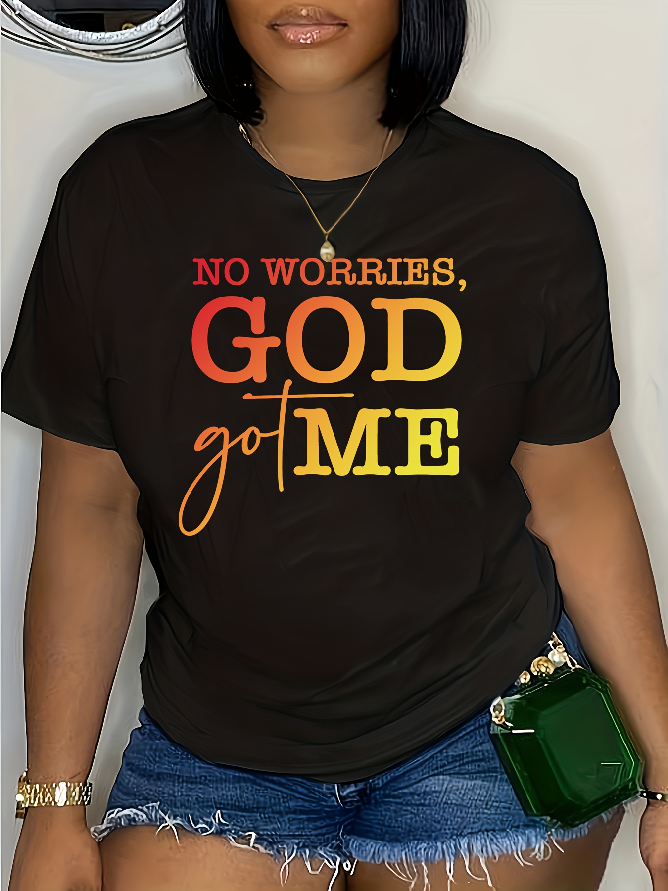 God Print T shirt Plus Size Casual Crew Neck Short Sleeve T - Temu Canada