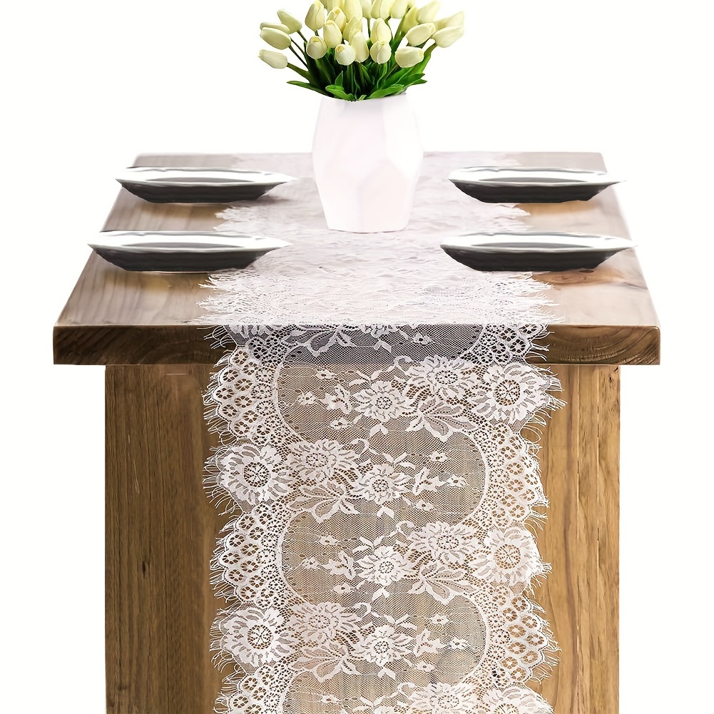 1 Pc Table Runners White Lace Table Runners Wedding Bridal - Temu Australia