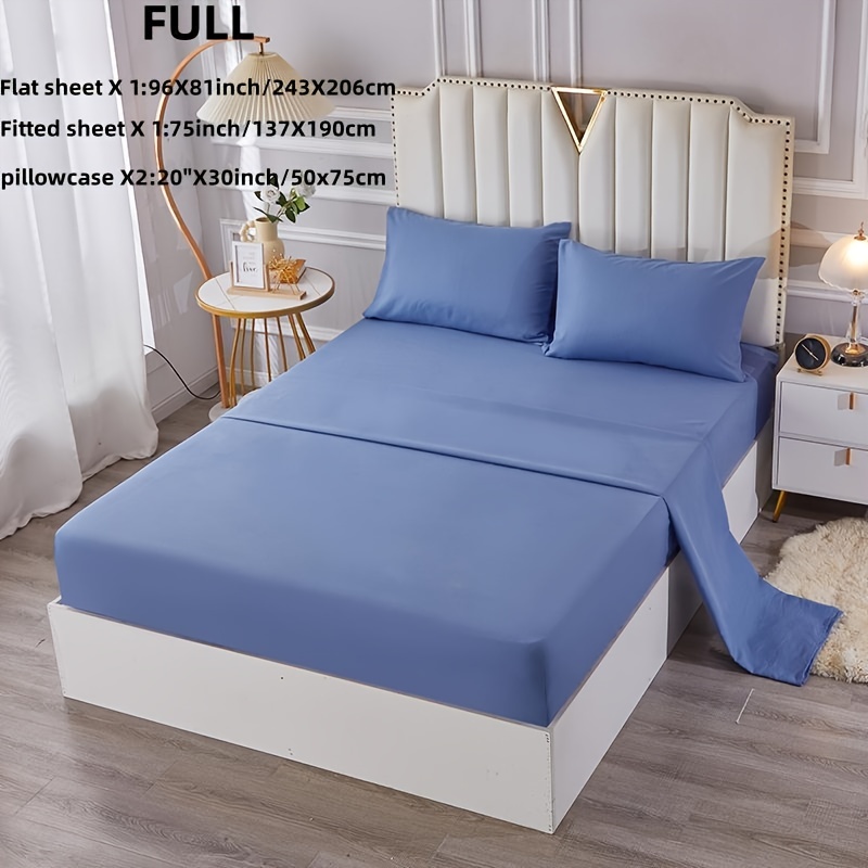 Waterproof Fitted Sheet Set Non slip Dust proof Solid Color - Temu ...