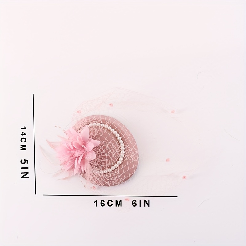 feather mesh veil fascinators elegant pearl chain decor - Temu Canada