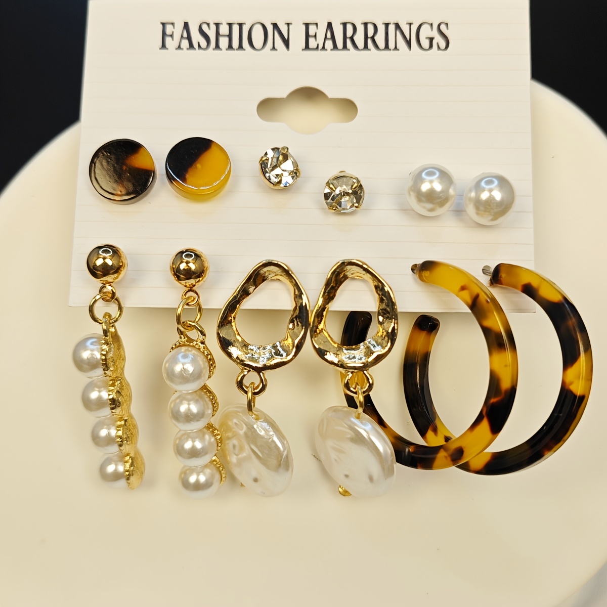 Stud Earrings Alloy 18k Gold Plated Jewelry Embellished With Artificial ...