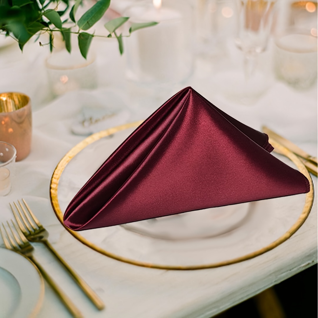 6pcs Serviette Carrée Tissu Serviette Taché Vin Rouge - Temu France