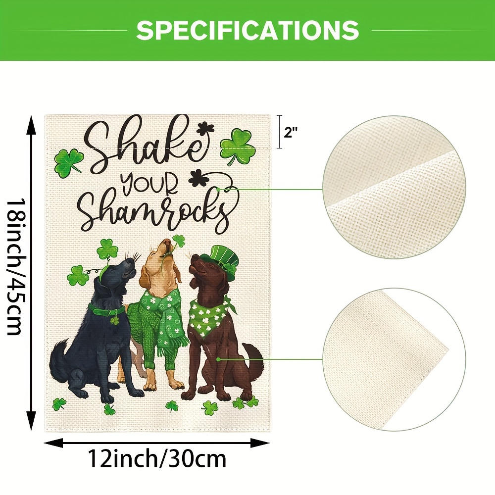 shake shamrocks garden flag double sided - Temu Australia