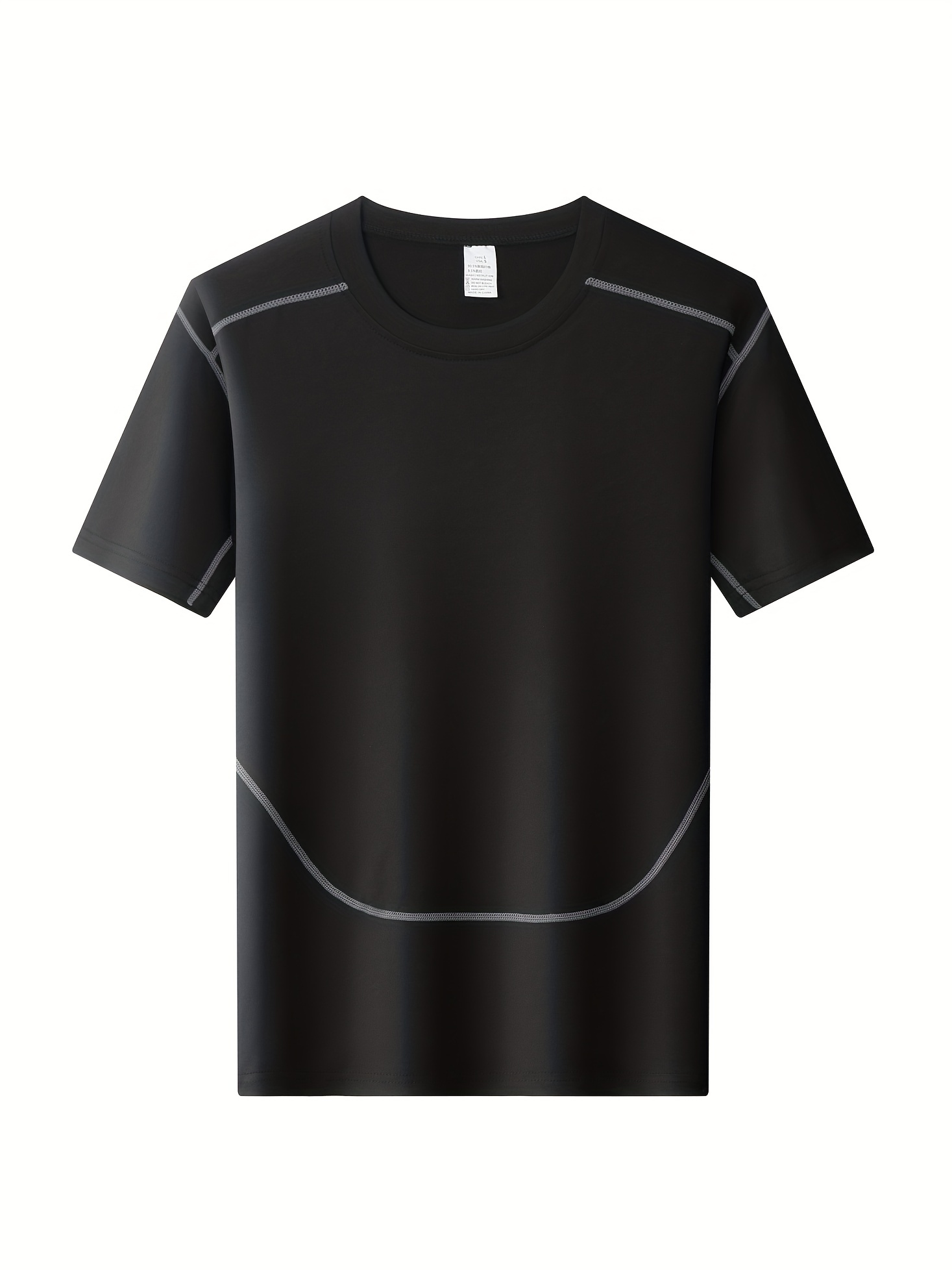Men's High-elastic Quick-drying Sports T-shirt, Casual Breathable Sweat ...